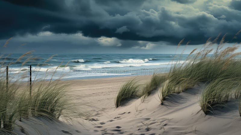 Clouds cloudy beach stock illustration. Illustration of whitecaps ...