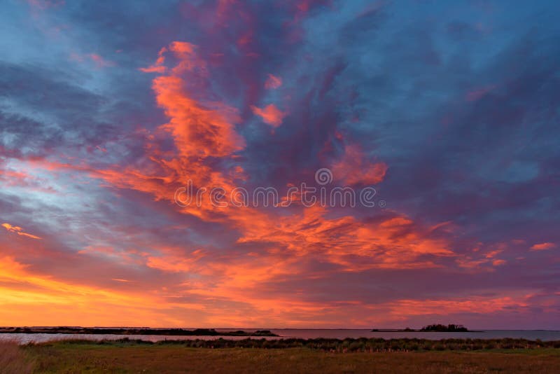 Clouds Colored Red after Sunset Stock Image - Image of reserve, horizon ...