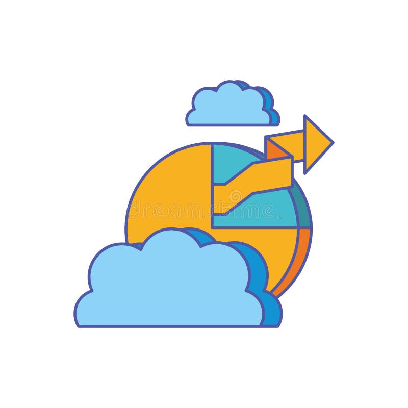 Clouds Computing with Statistical Graphics Circular Stock Illustration ...