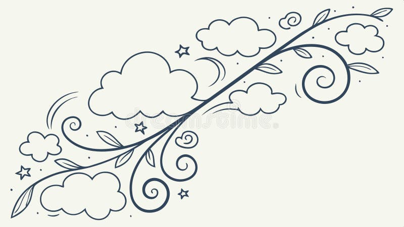 Clouds Corner, Simple Weather Design for Sky Themes and Decorative ...