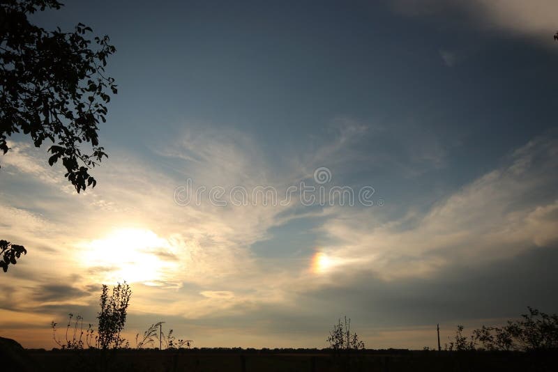 Clouds in the Dark Sky at Sunset or Dawn Backlit by the Sun. Stock ...