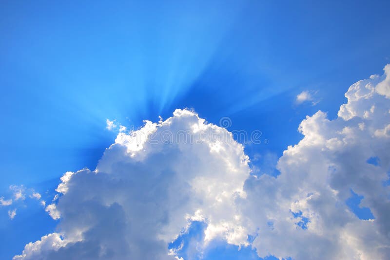 Clouds with dark sun rays stock photo. Image of light - 73172462