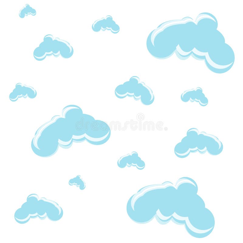 Clouds Design Background, Blue Clouds on White Stock Vector ...