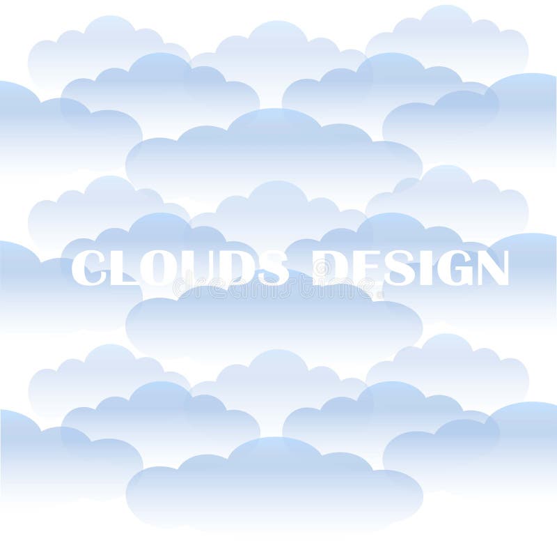 Gradient Blue Clouds, Snowflake on White Background Stock Vector ...