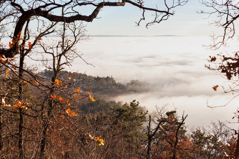 Clouds Drift Amid Rocky Cliffs, Trieste Stock Photo - Image of foggy ...