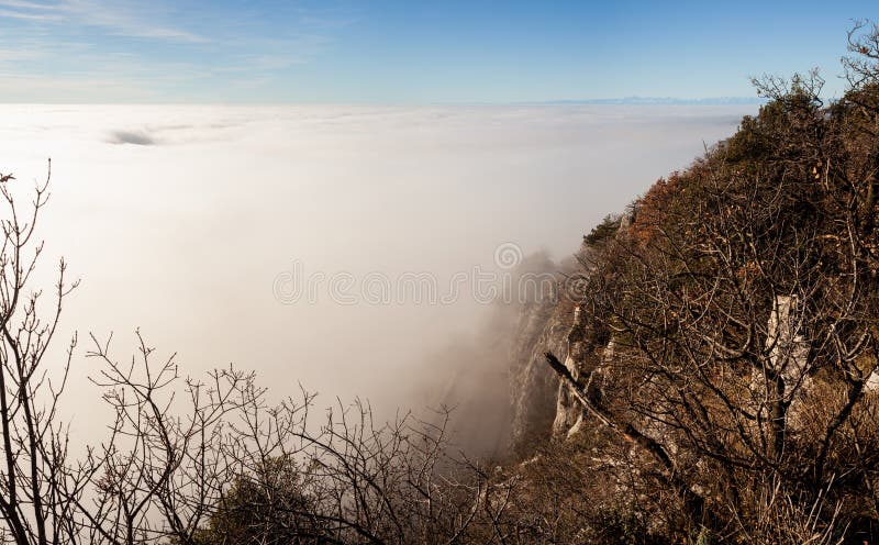 Clouds Drift Amid Rocky Cliffs, Trieste Stock Image - Image of ...
