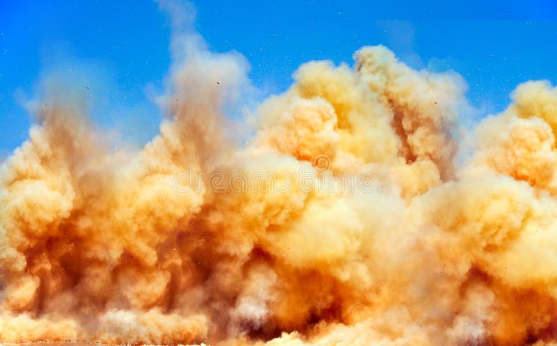 The Clouds of Dust after the Blasting on the Mining Site Stock Photo ...