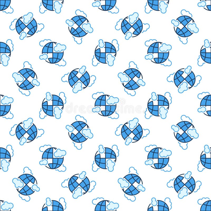 Clouds and Earth Globe Vector Colored Seamless Pattern Stock ...