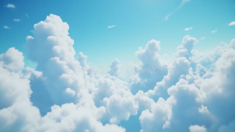 Clouds Floating by: Show Fluffy Clouds Lazily Drifting Across a Bright ...