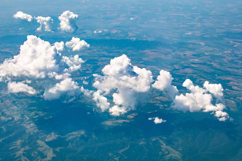 Clouds Fly Over the Earth. View from Above on the Earth through the ...