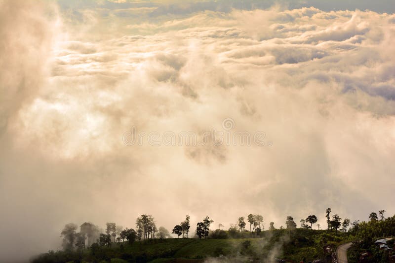 Clouds and fog. stock image. Image of flow, dawn, khao - 60613439