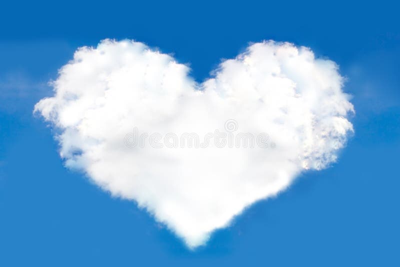 Heart Shaped Cloud in Blue Sky Stock Photo - Image of contrail, shaped ...