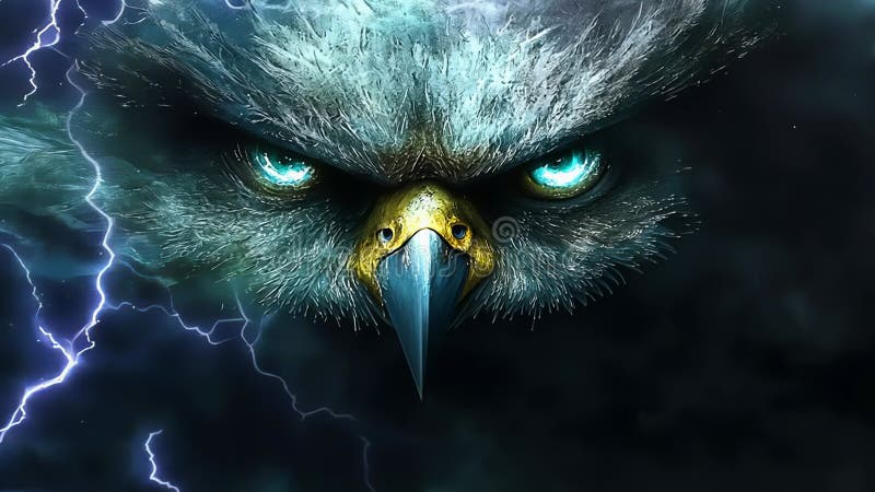 Clouds Form a Mystical Eagle Head during a Thunderstorm, Showcasing a ...