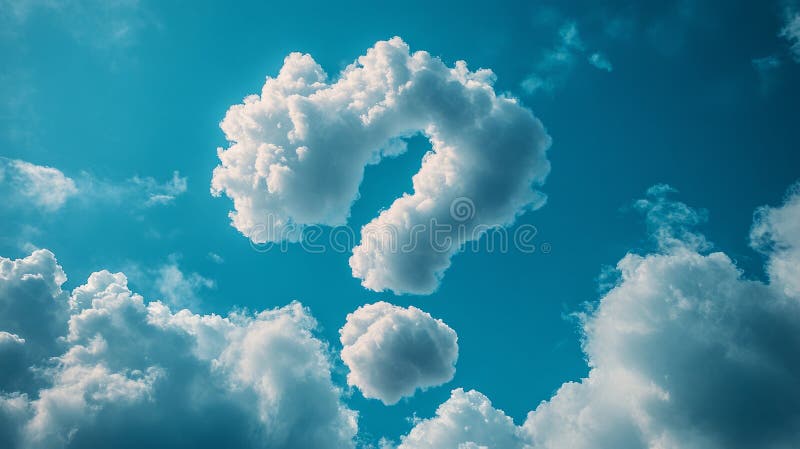 Clouds Forming a Question Mark in a Bright Blue Sky. Stock Photo ...