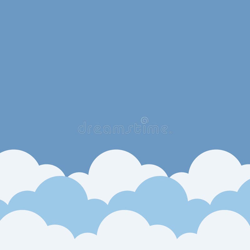 Clouds Frame Flat, Blue Semicircular Clouds Template Childrens ...