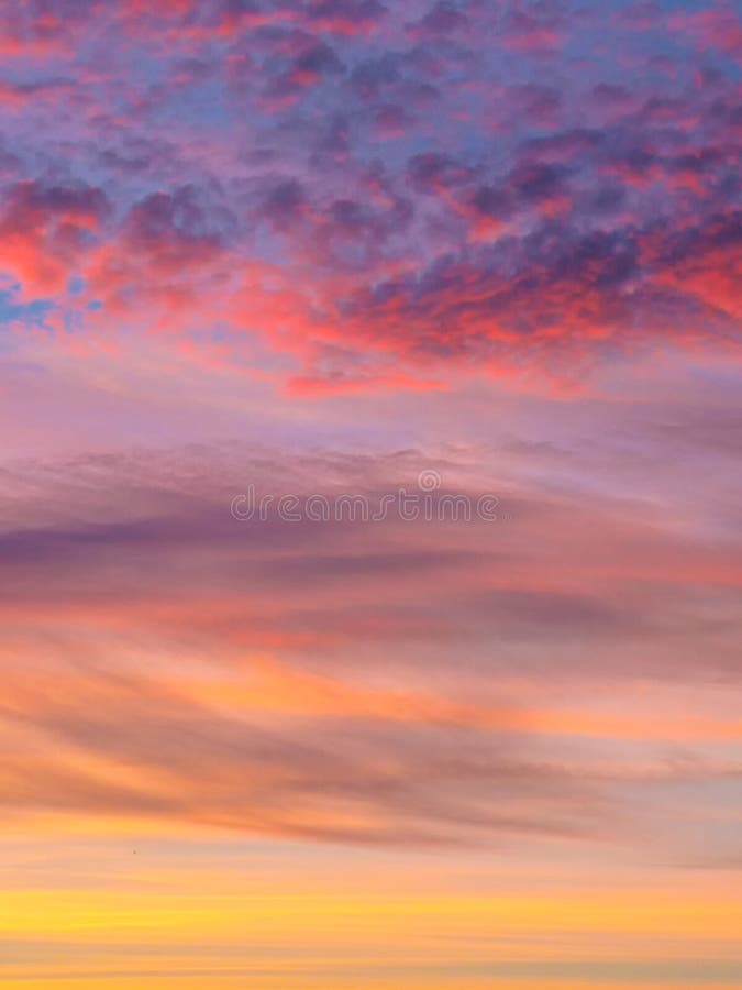 Clouds with Full Colour Sunset Sky Stock Photo - Image of color ...