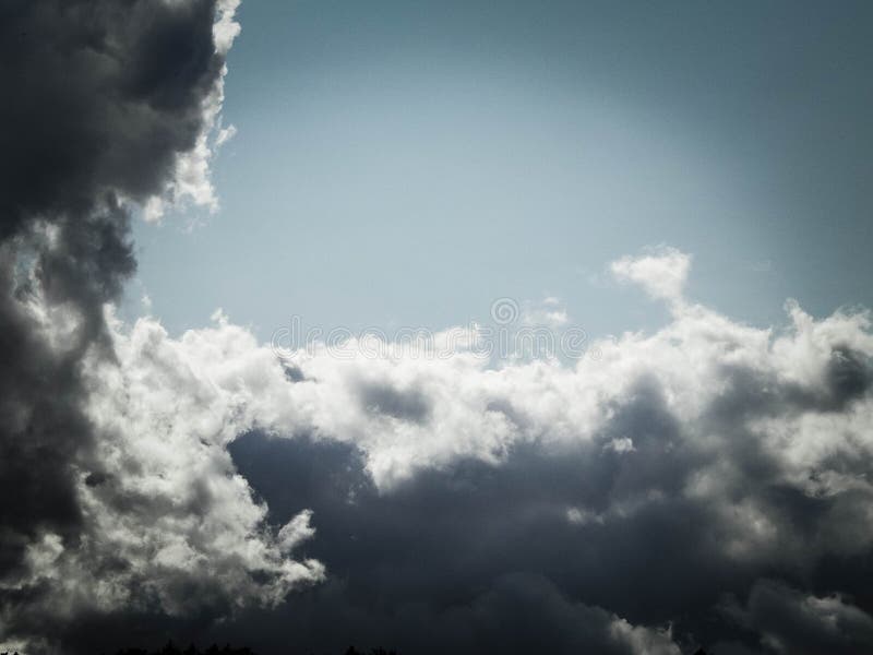 Clouds Gathering on Blue Sky Stock Photo - Image of gathering ...