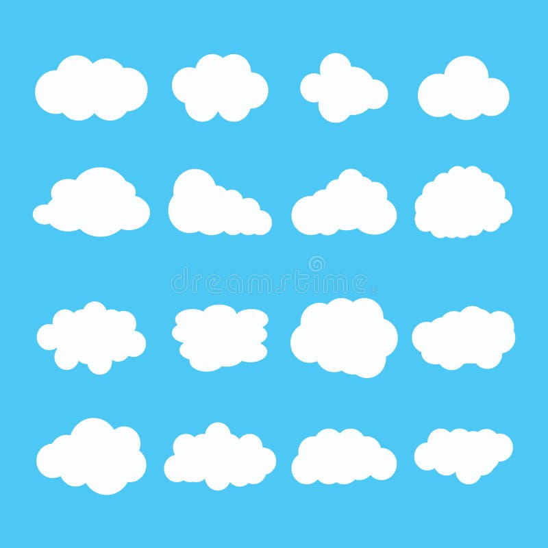 Clouds. Good Weather Abstract Stylized Symbols in Flat Style. Vector ...