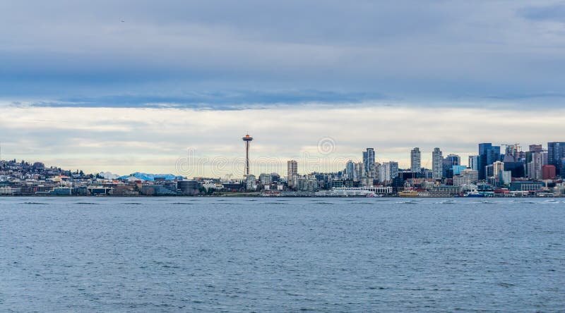 Overcast Seattle Skyline 2 stock photo. Image of clouds - 268532014
