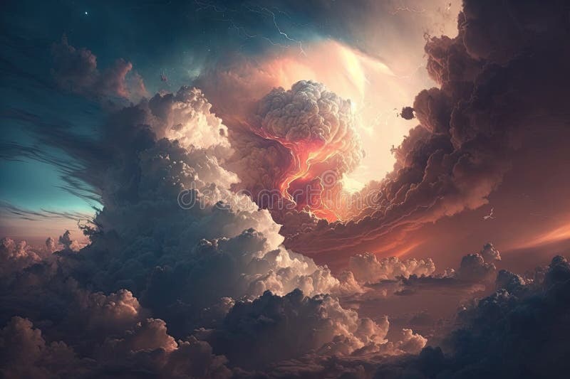 The clouds in heaven stock illustration. Illustration of ocean - 271692129