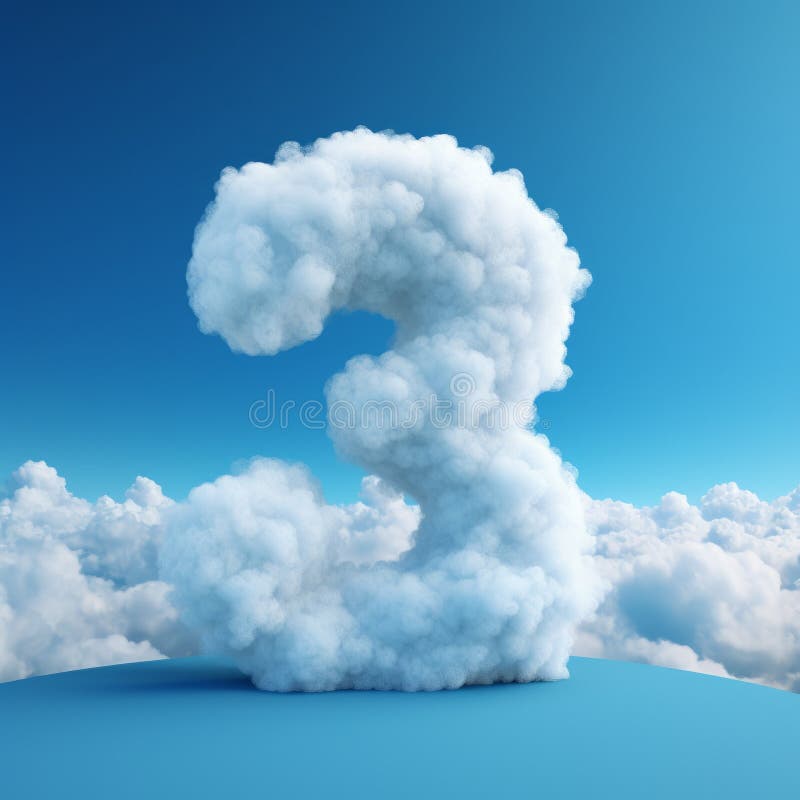 Sculpted Cloud Number Three in Vibrant Blue Sky Stock Illustration ...