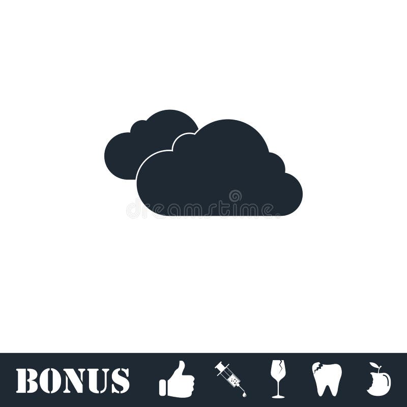 Clouds icon flat stock vector. Illustration of climate - 151732099