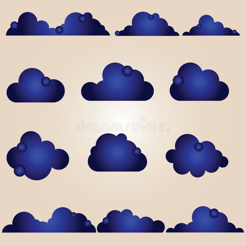 Clouds icon set stock vector. Illustration of weather - 56778675