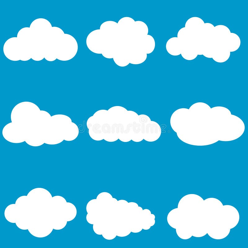 Clouds Icon, Vector Illustration. Cloud Symbol or Logo, Different ...