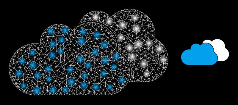 Clouds Icon - Wireframe Mesh with Constellation Nodes Stock Vector ... Clouds Icon - Wireframe Mesh with Constellation Nodes Stock Vector ...