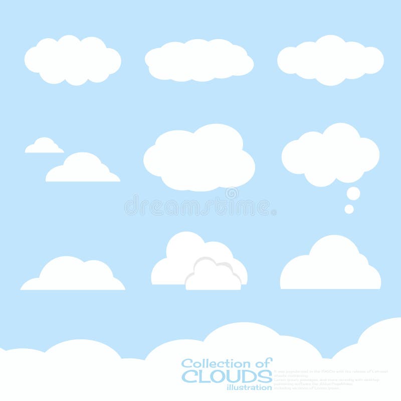 Clouds Illustration Collection Stock Vector - Illustration of hipster ...