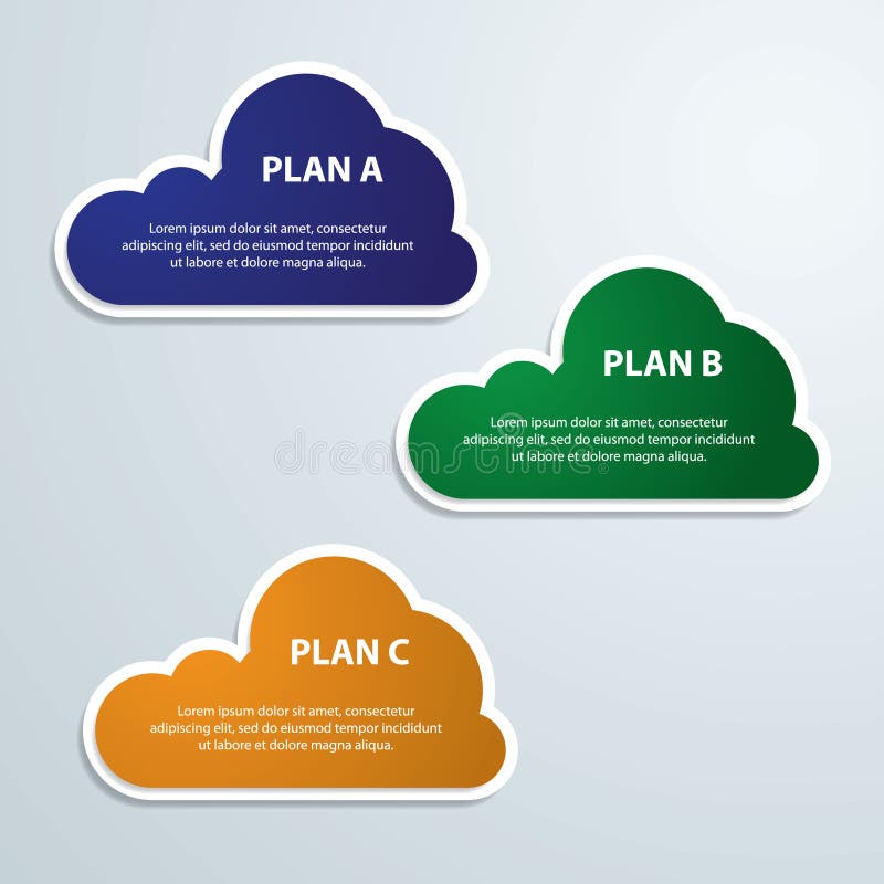 Clouds Infographics Three Colors Label Vector Illustration Stock Vector ...