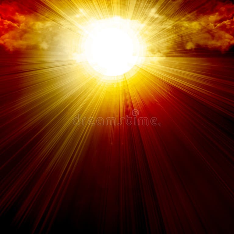 Clouds with Intense Sunlight Stock Illustration - Illustration of ...