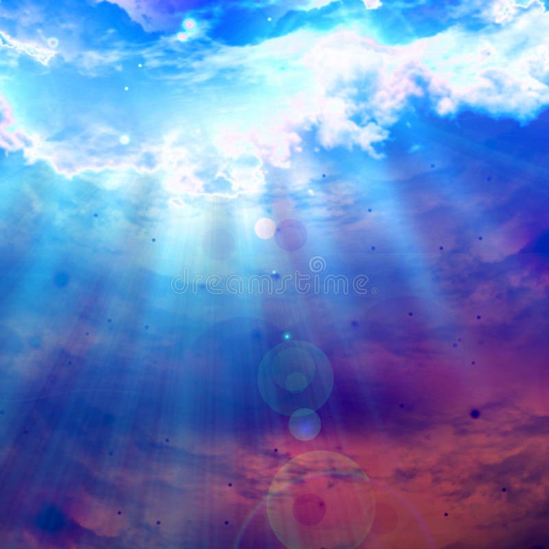 Clouds with Intense Sunlight Stock Illustration - Illustration of ...