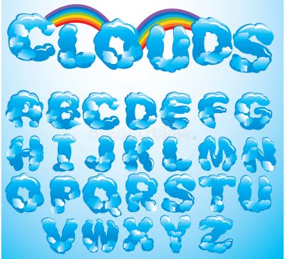 Clouds letters stock vector. Illustration of blue, creativity - 22033021