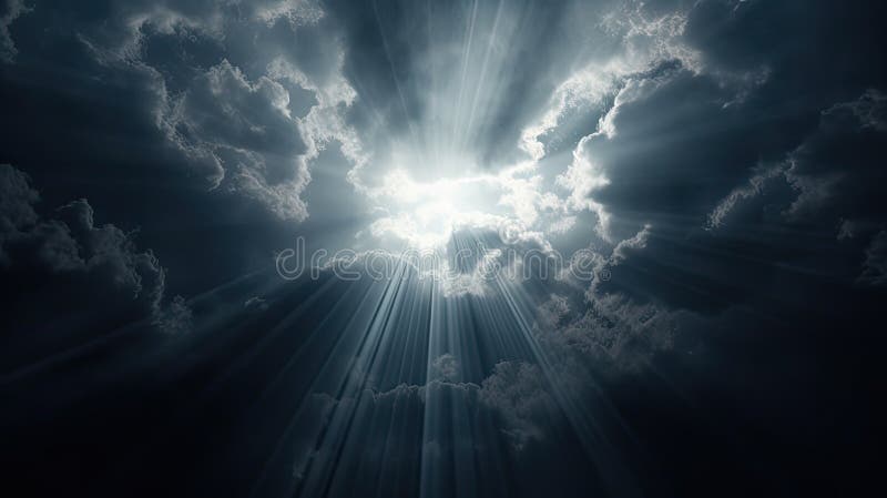 Clouds light and darkness stock illustration. Illustration of hopeful ...