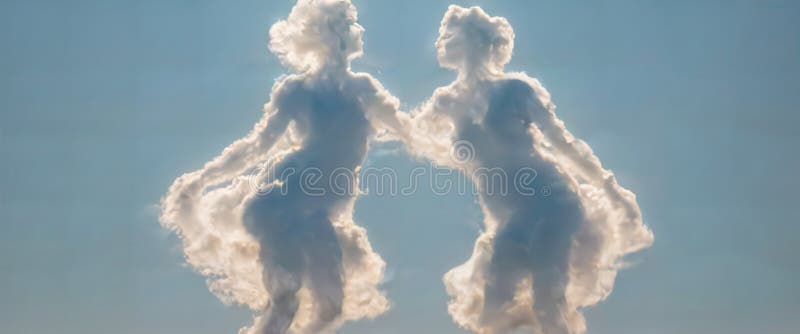Clouds Like Female Dancers in the Sky Stock Illustration - Illustration ...