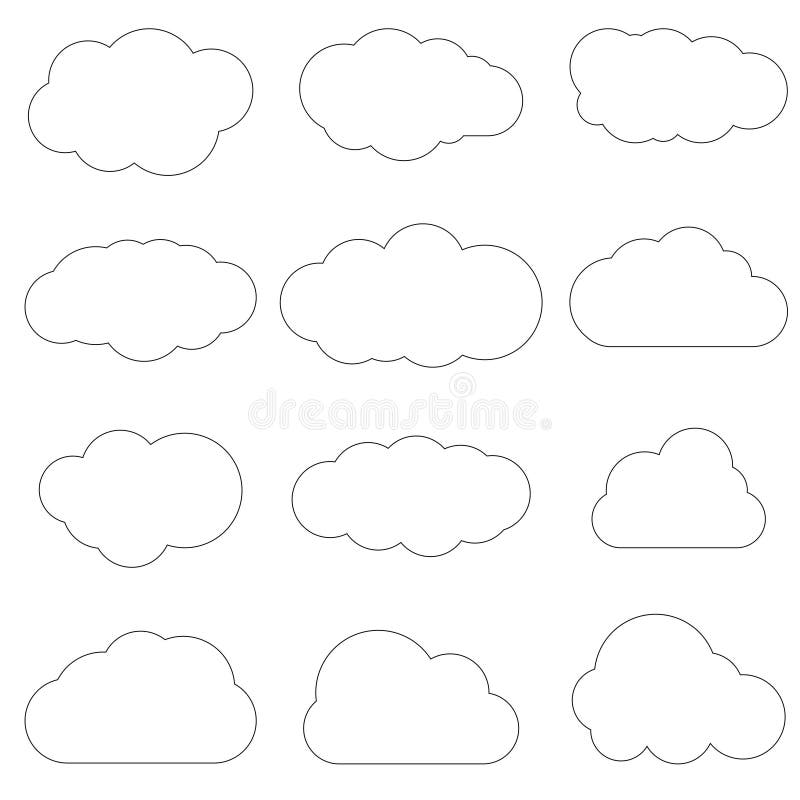 Clouds Line Art Icon Storage Solution Element Databases Networking Software Image Cloud And