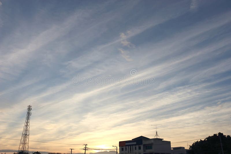 Clouds long streaks 3 stock image. Image of clouds, cloudscape - 291181743