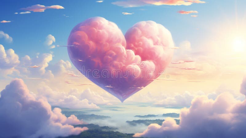 Clouds of Love in the Sky of Desires Stock Illustration - Illustration ...