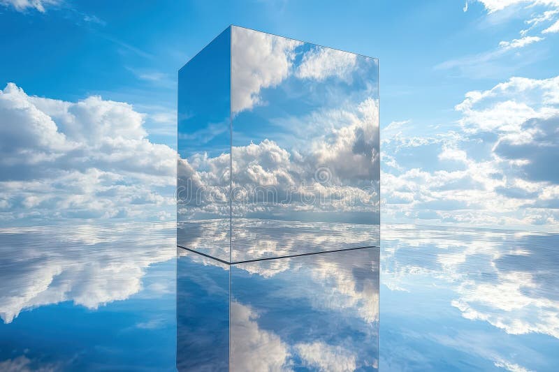 Clouds Mirrored Blue Cube Sky Stock Photos - Free & Royalty-Free Stock ...