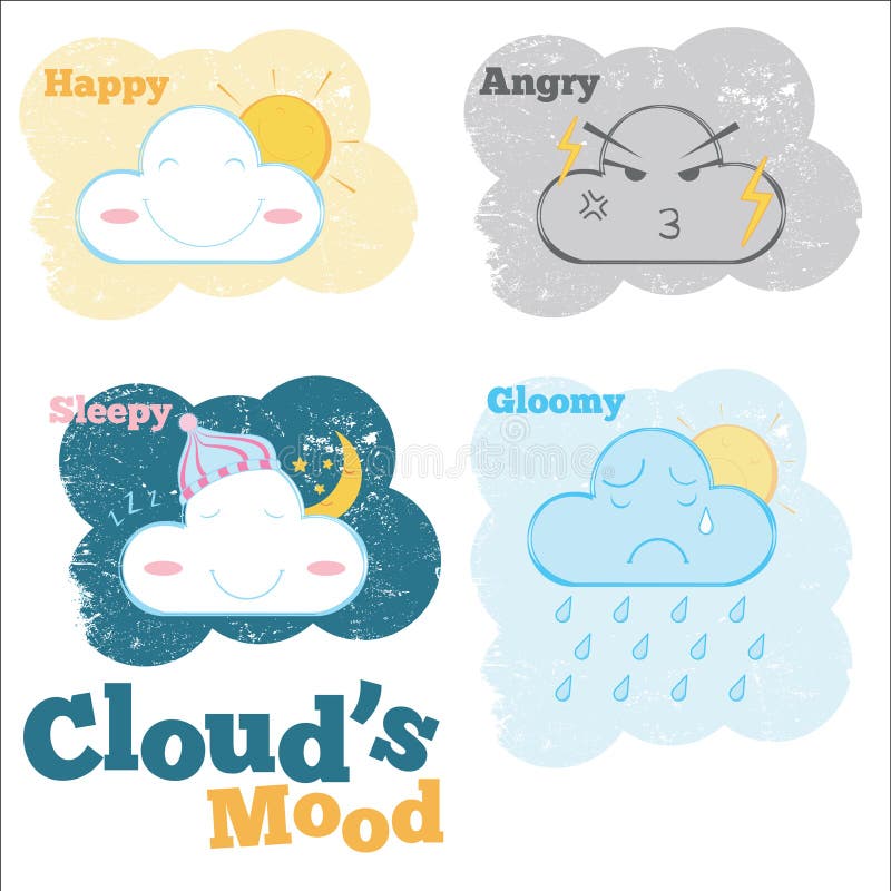 Clouds Mood. Vector Illustration Decorative Design Stock Vector ...