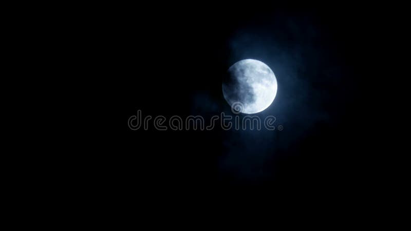 Clouds Move Back Revealing a Large Full Moon Stock Footage - Video of ...