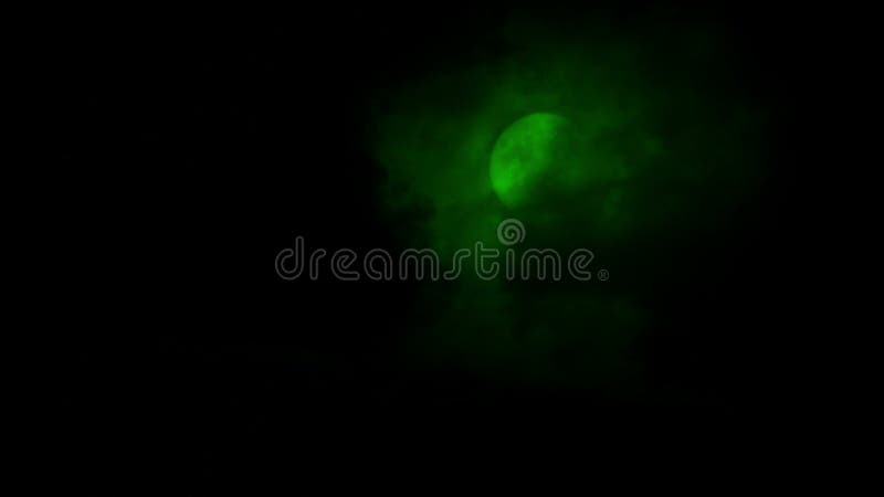 Clouds Move Over Spooky Green Moon Stock Footage - Video of moving ...