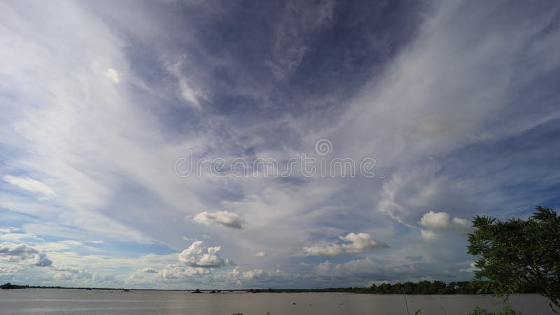 Clouds Move Smoothly in the Blue Sky. Beautiful Clouds Flying in the ...