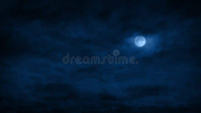 Fast Moving Clouds Over Full Moon Stock Footage - Video of large ...