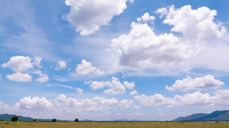The Clouds Moving To the Right Side with a Low Angle View Above a ...