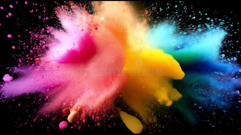 Clouds of Multi-colored Dust on a Black Background. Artificial ...