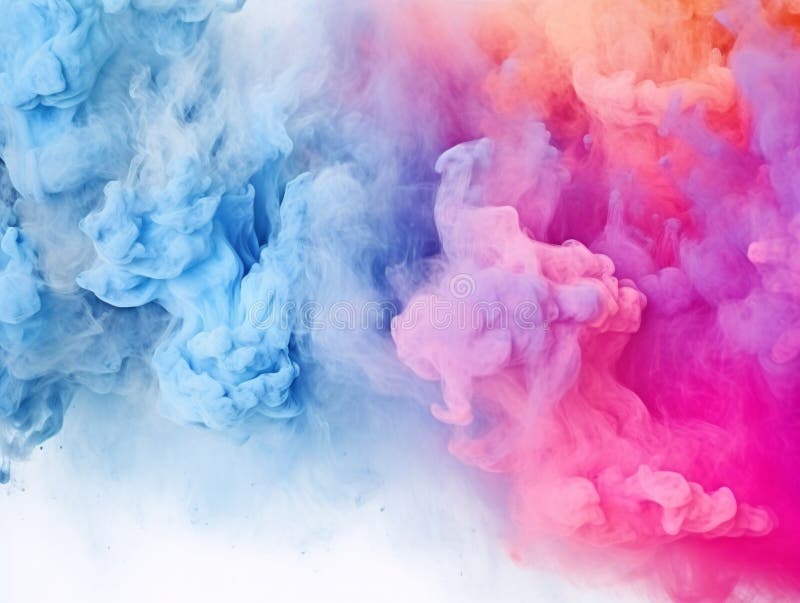 Clouds of Multi-colored Dust on a White Background. Artificial ...