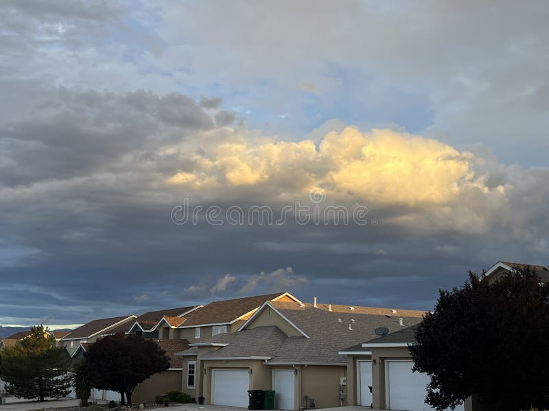 Cloudy night stock photo. Image of tree, outside, suburb - 257097134