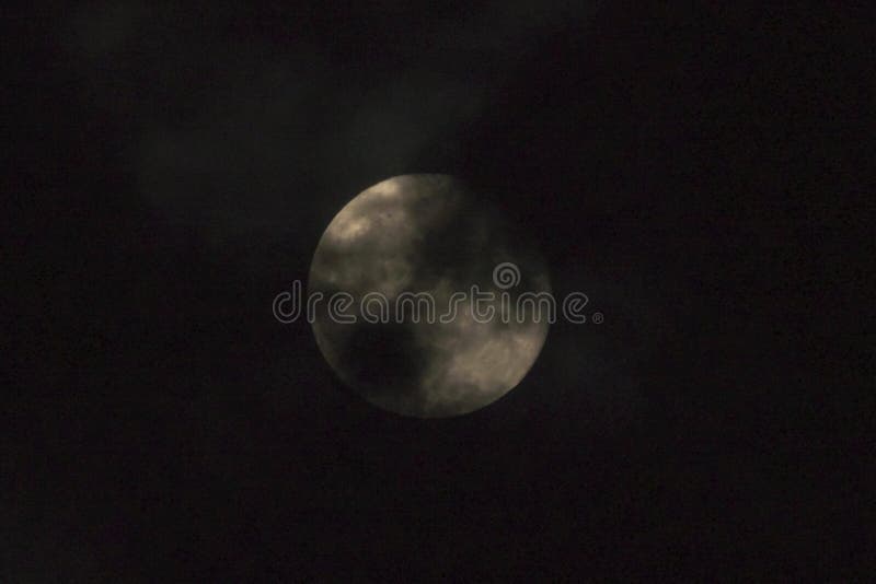 Clouds obscure full moon stock image. Image of background - 347837491